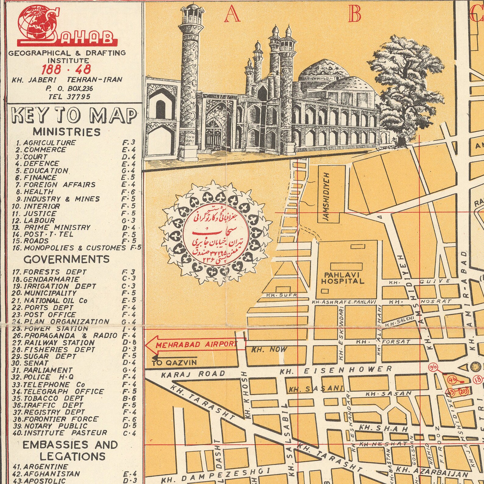 Old Map of Tehran in Iran in the Middle East – Digital Download ...