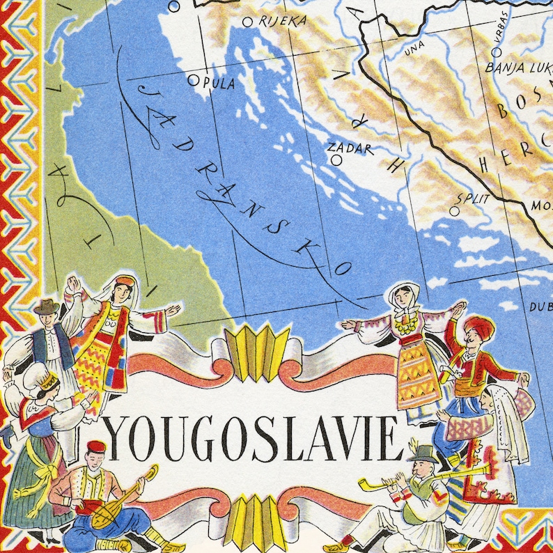 Old Map of Former Yugoslavia – Digital Download PRINTABLE Vintage Fun ...