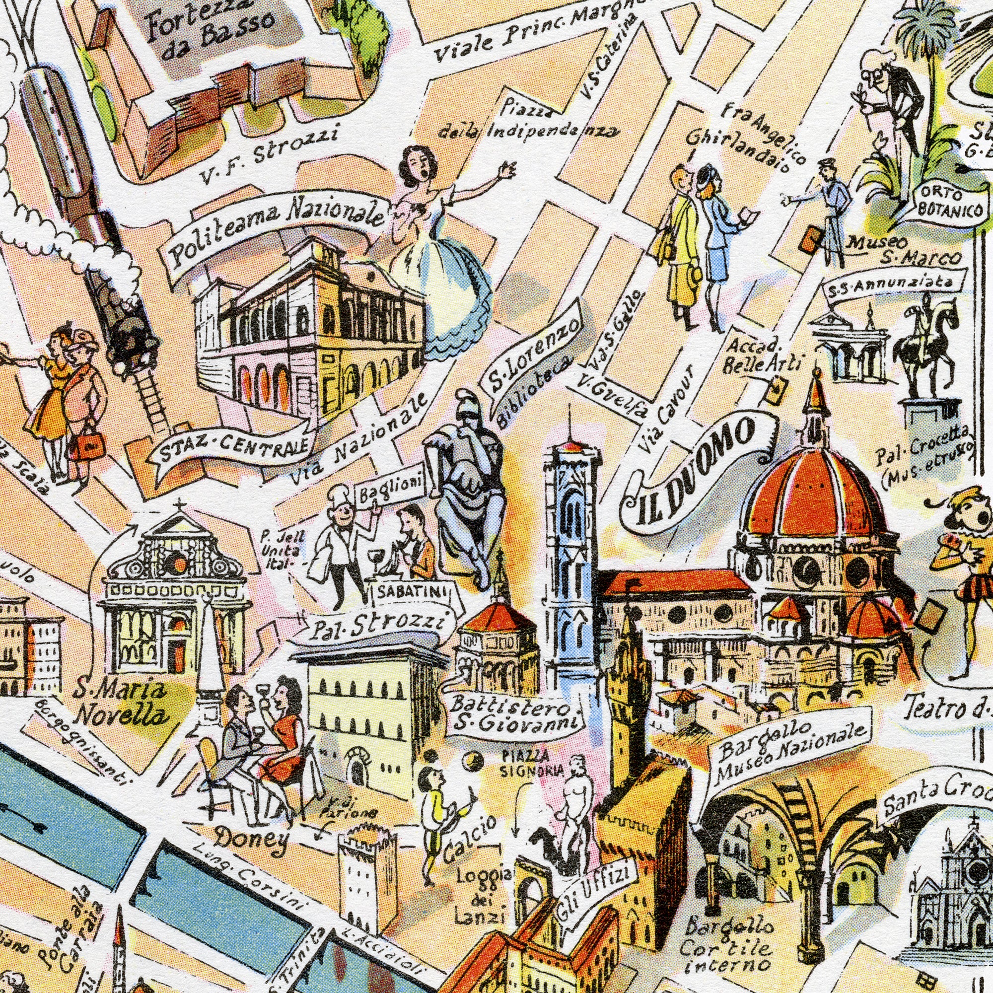 Fun Map of Italy Florence – Digital Download PRINTABLE Vintage ...