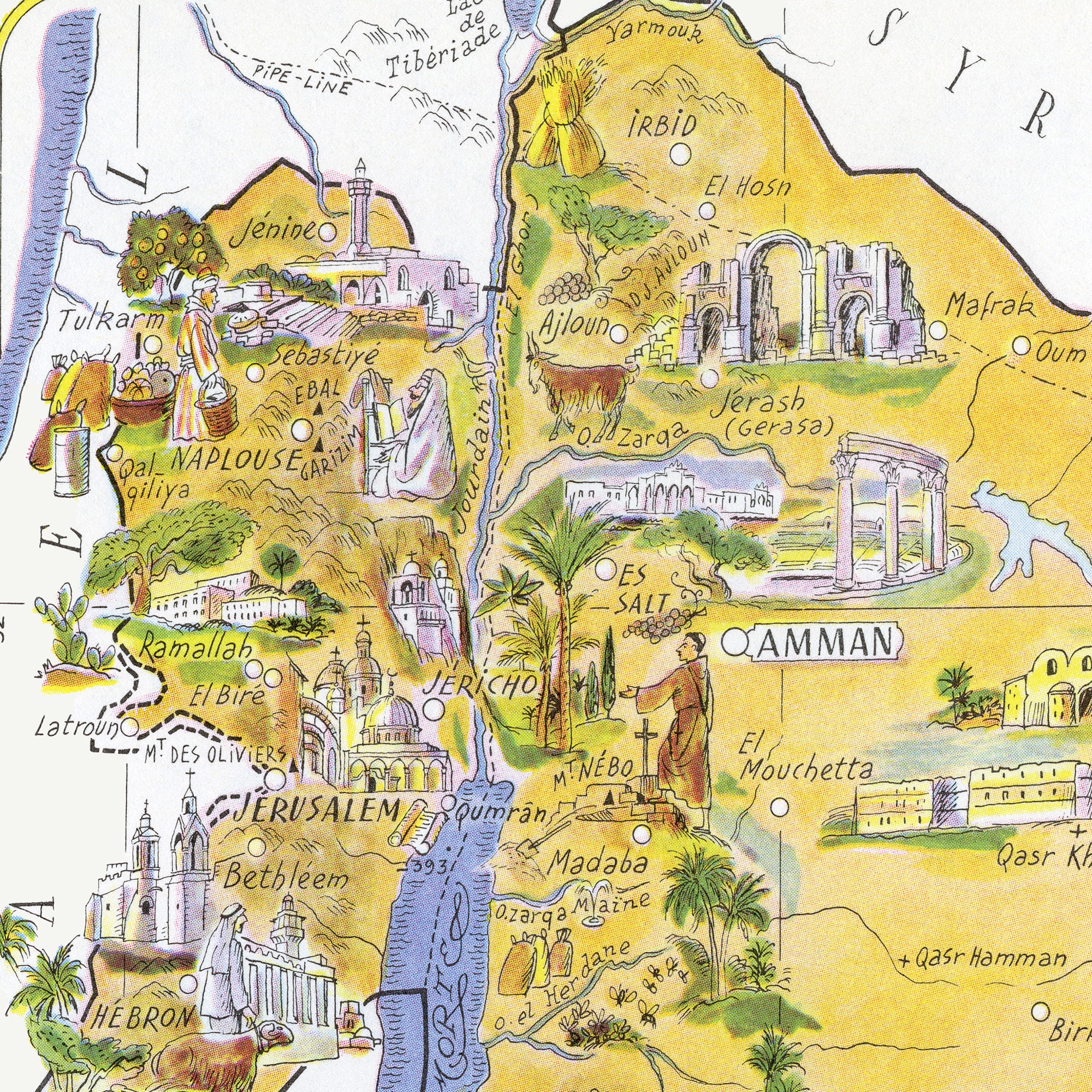 Old Map of Jordan in the Middle East Digital Download PRINTABLE Vintage ...