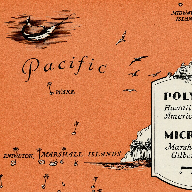 Map of Islands in Polynesia & Micronesia – Digital Download PRINTABLE ...