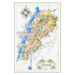 Old Map of Lebanon in the Middle East – Digital Download PRINTABLE ...