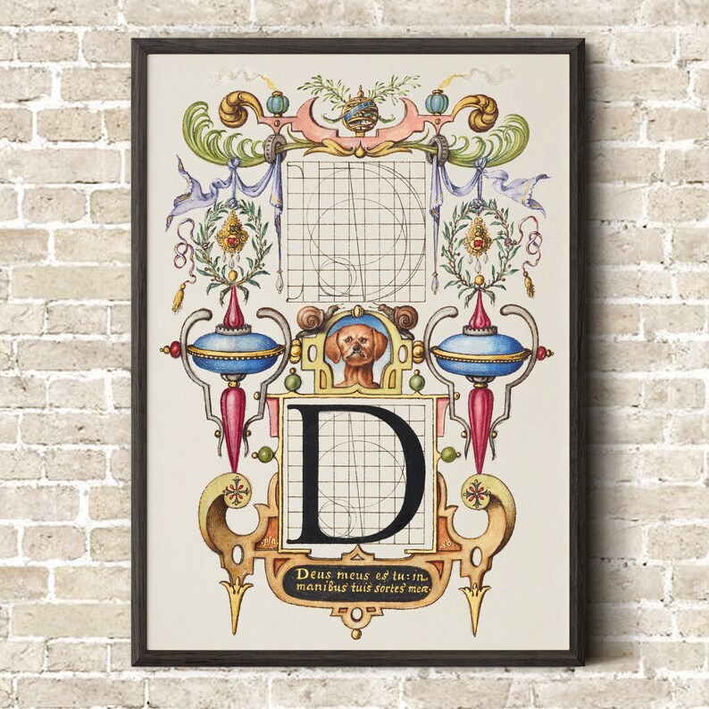 Letter D - Calligraphy Alphabet – Printable Digital Download, Vintage ...
