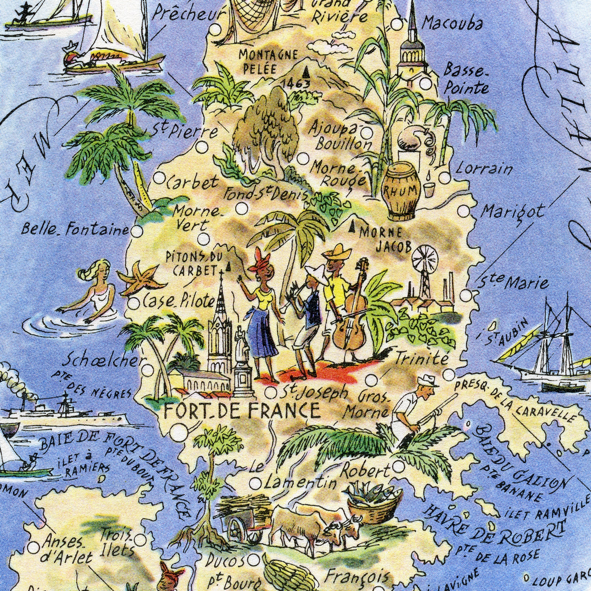 Fun Map of Martinique in the Caribbean – Digital Download PRINTABLE ...