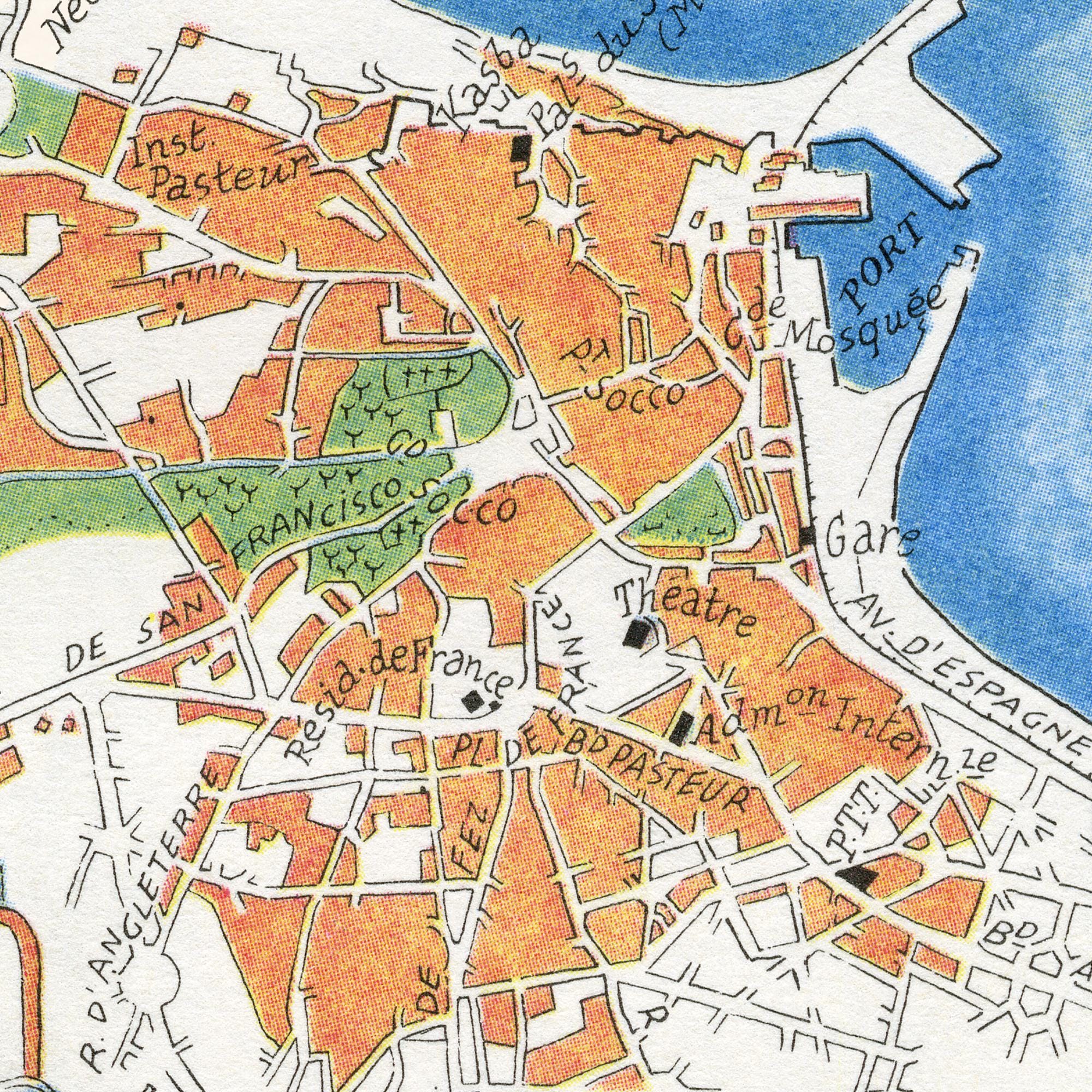 Fun Map of Tangier North Africa – Digital Download PRINTABLE Vintage ...