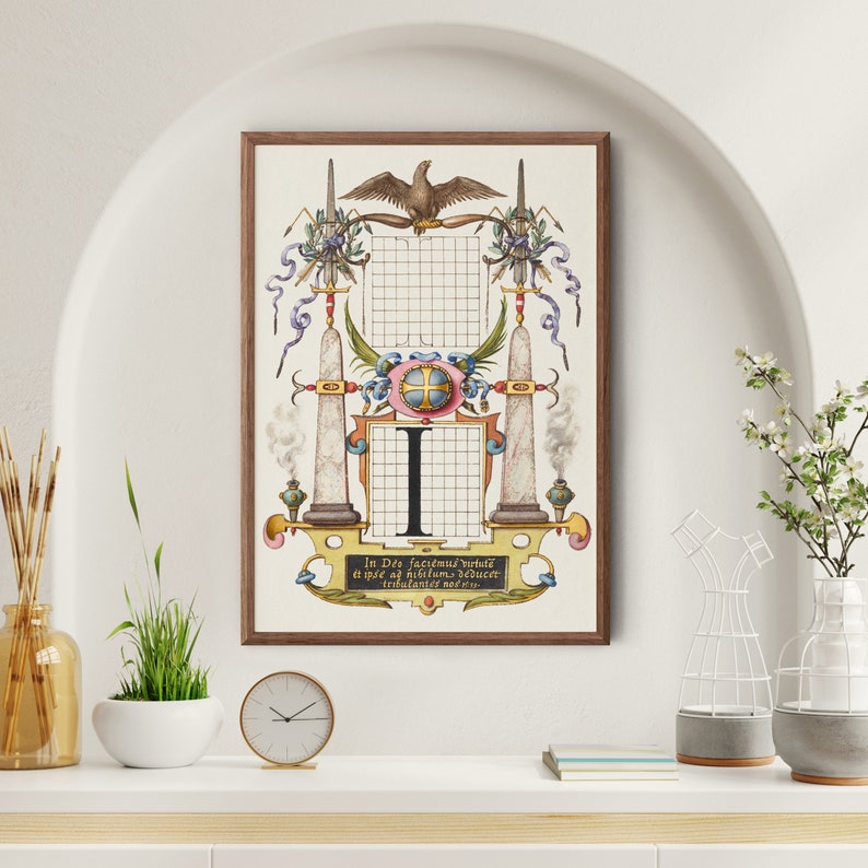 Letter I Calligraphy Alphabet Printable Digital Download, Vintage ...