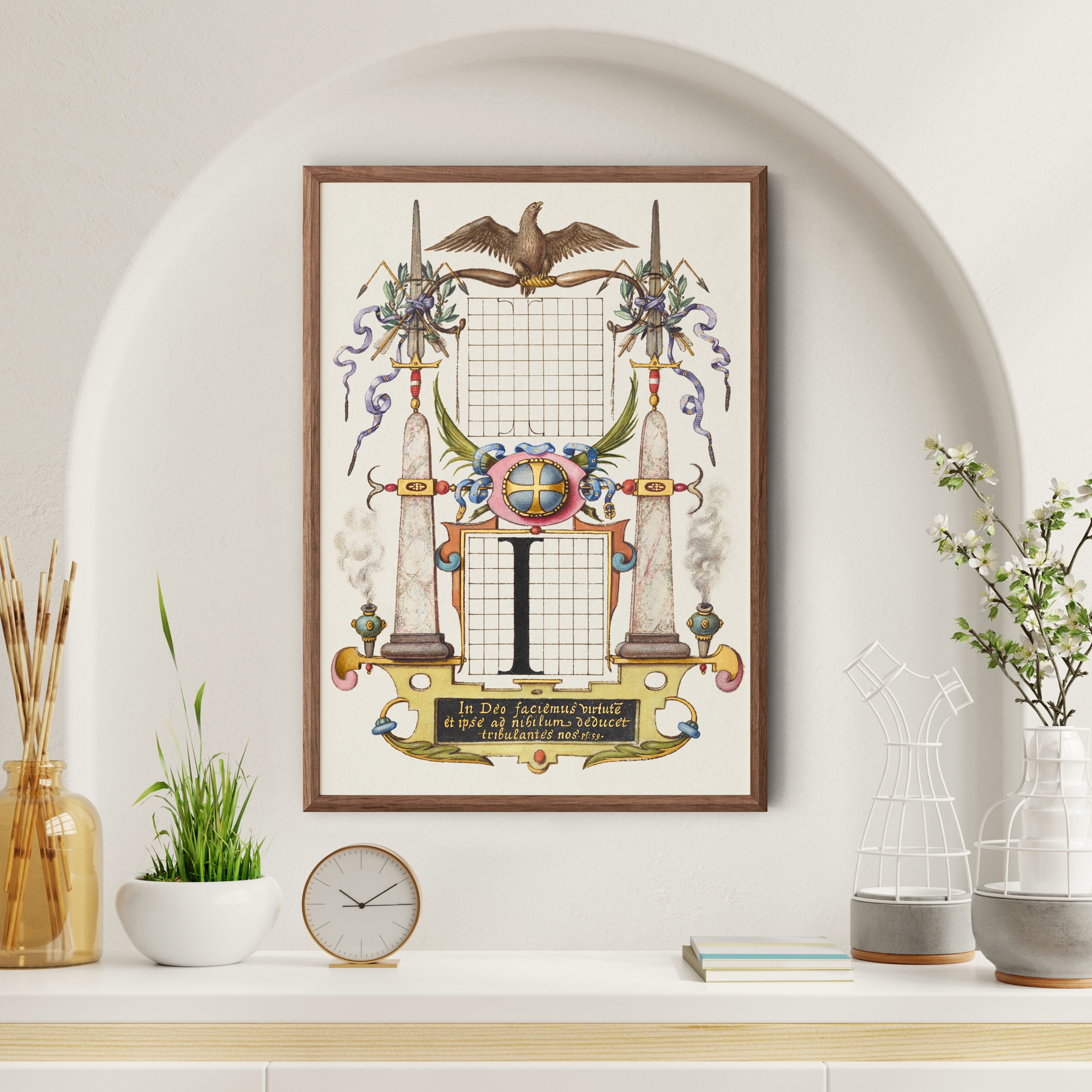 Letter I Calligraphy Alphabet Printable Digital Download, Vintage ...