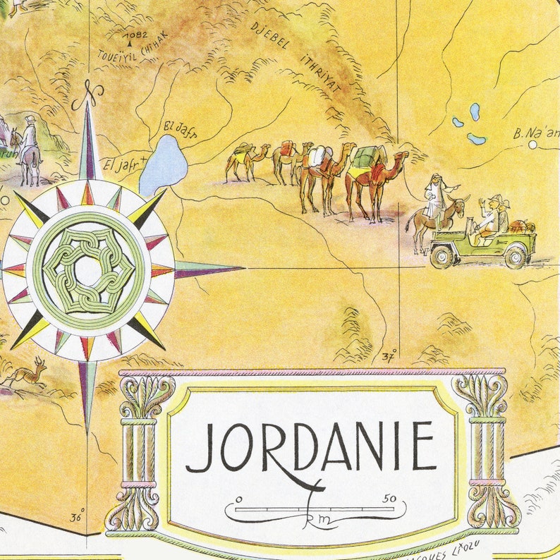 Old Map of Jordan in the Middle East – Digital Download PRINTABLE ...