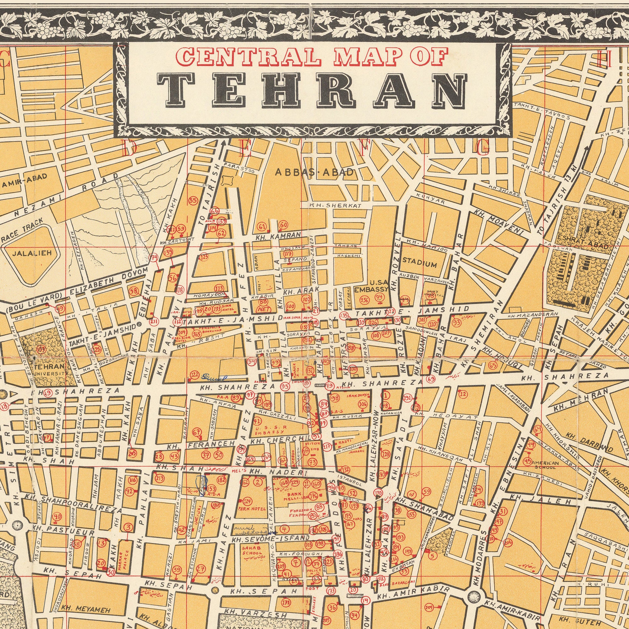 Old Map of Tehran in Iran in the Middle East Digital Download PRINTABLE ...