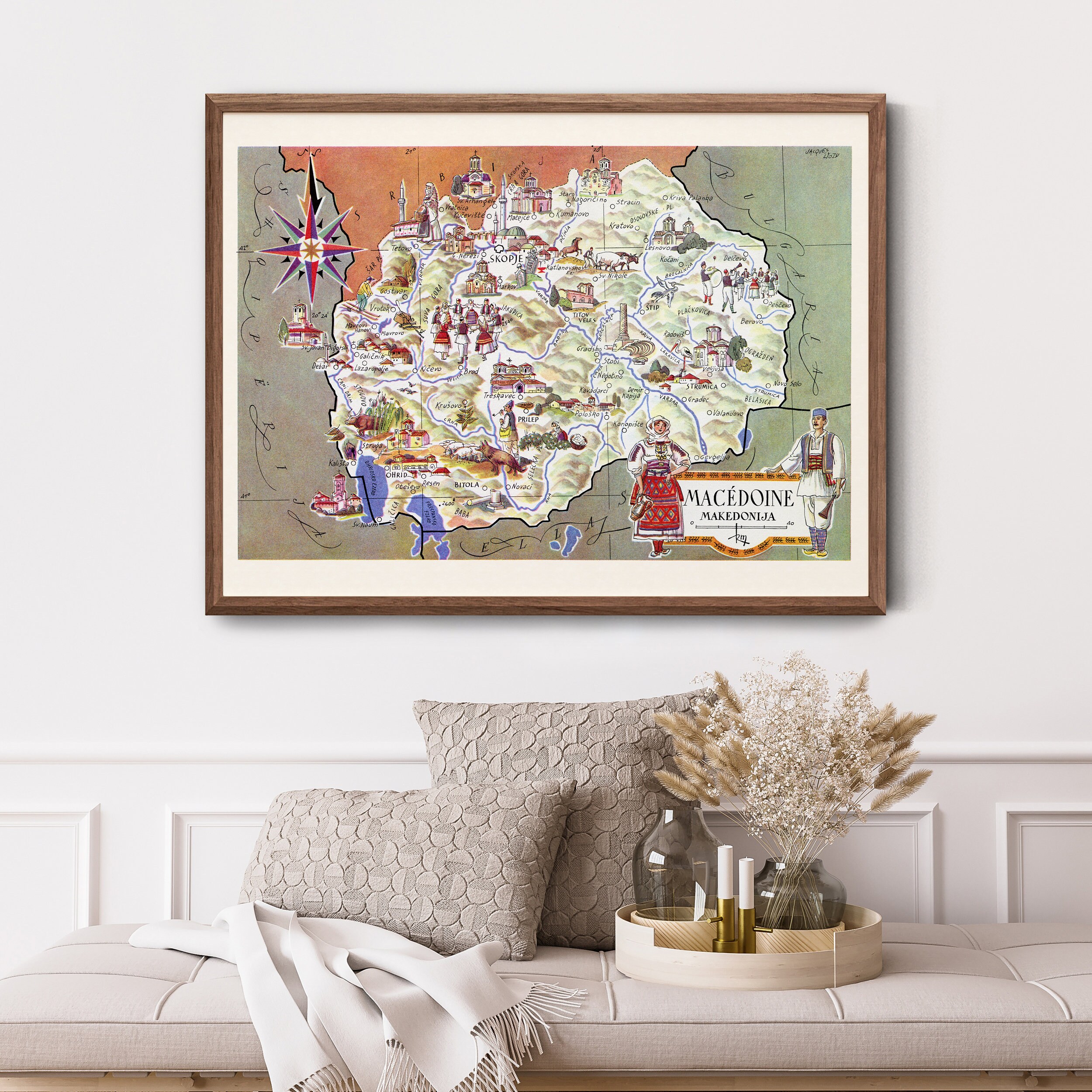 Old Map of Macedonia – Digital Download PRINTABLE Vintage Fun Pictorial ...