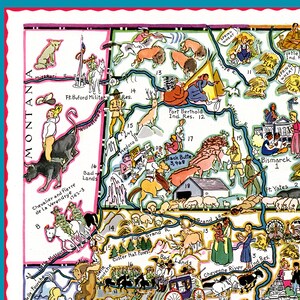 Fun State Map of North & South Dakota – Digital Download PRINTABLE ...