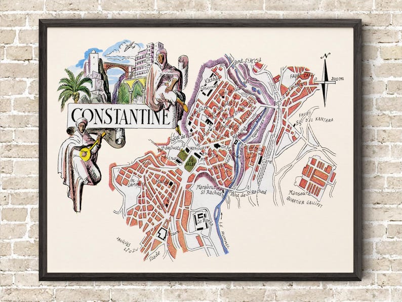 Fun Map of Constantine North Africa – Digital Download PRINTABLE ...