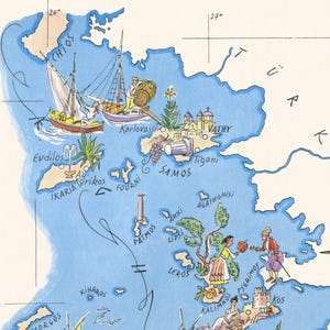 Fun Map of Dodecanese Greek Islands – Digital Download PRINTABLE ...