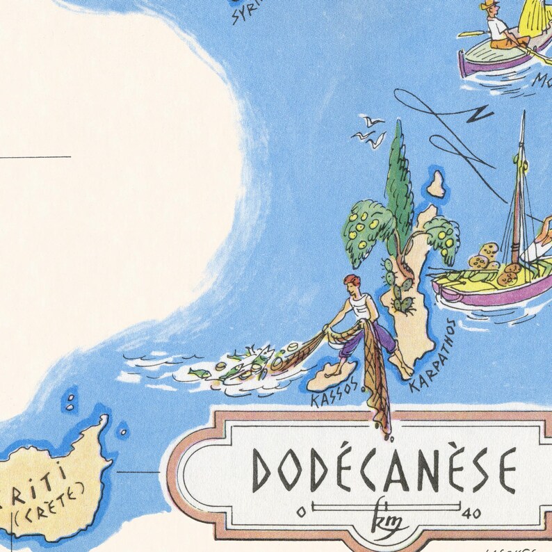 Fun Map of Dodecanese Greek Islands – Digital Download PRINTABLE ...