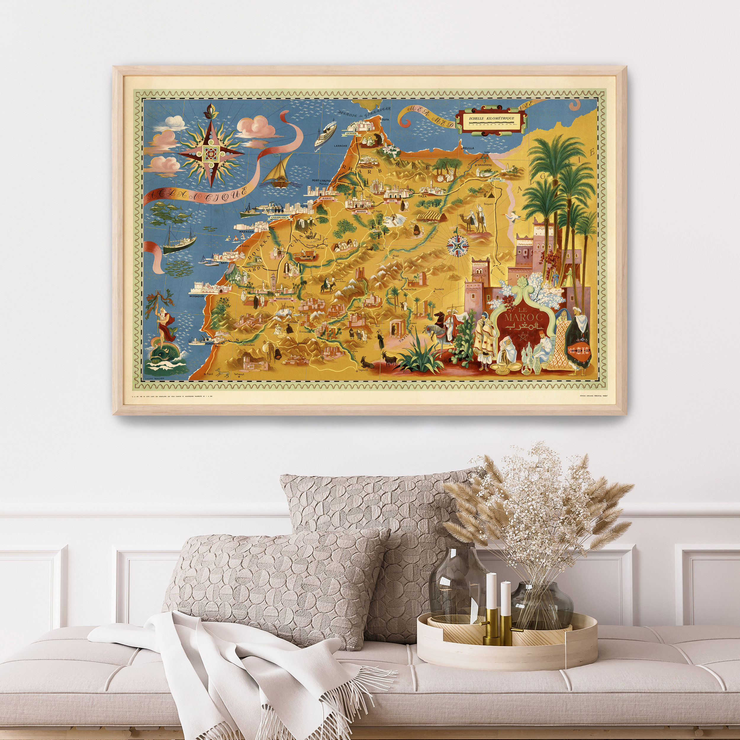 Fun Map of North Africa – Digital Download PRINTABLE Vintage Old ...