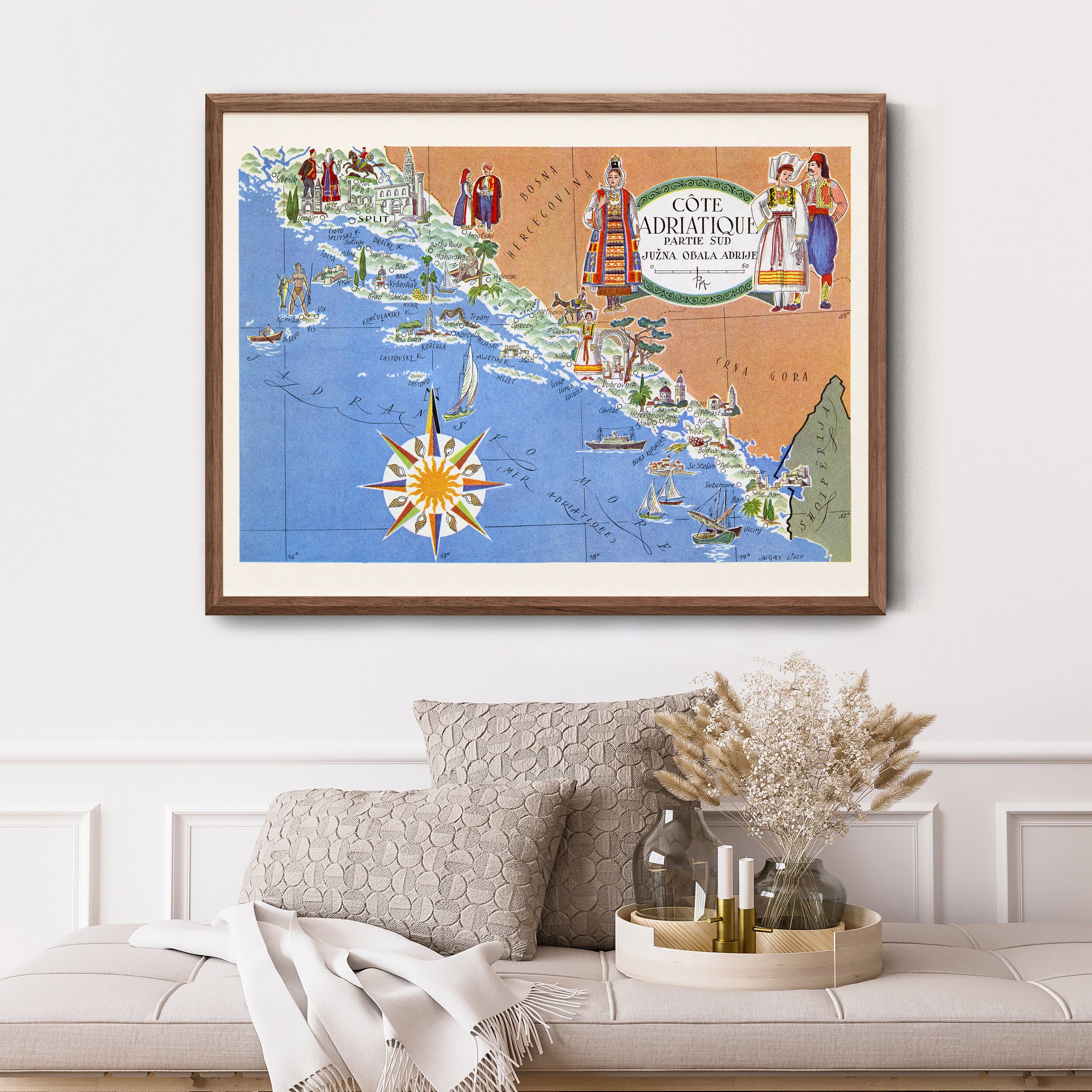 Old Map of South Croatia – Digital Download PRINTABLE Vintage Fun ...
