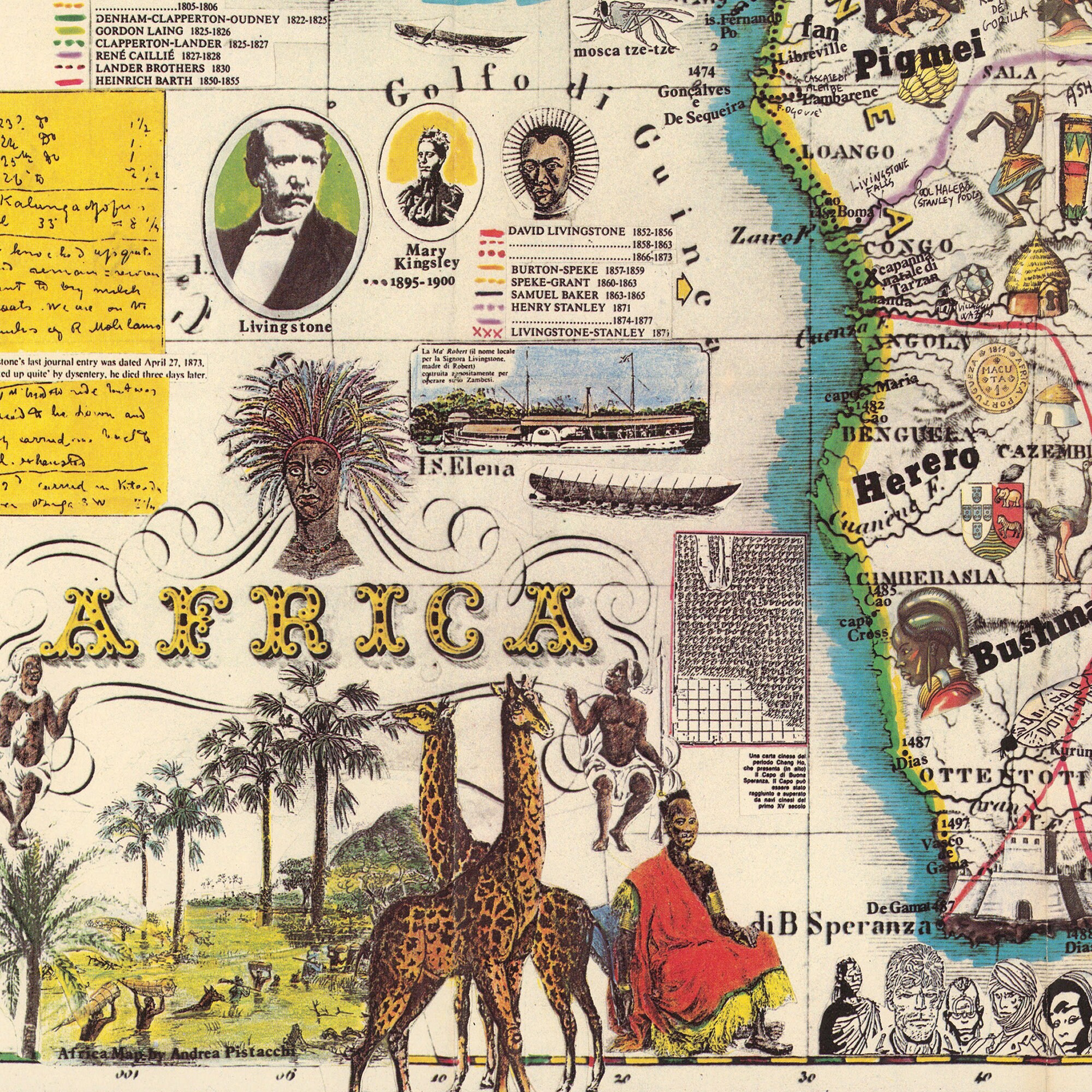 Fun Map of Africa – Digital Download PRINTABLE Vintage Old Pictorial ...
