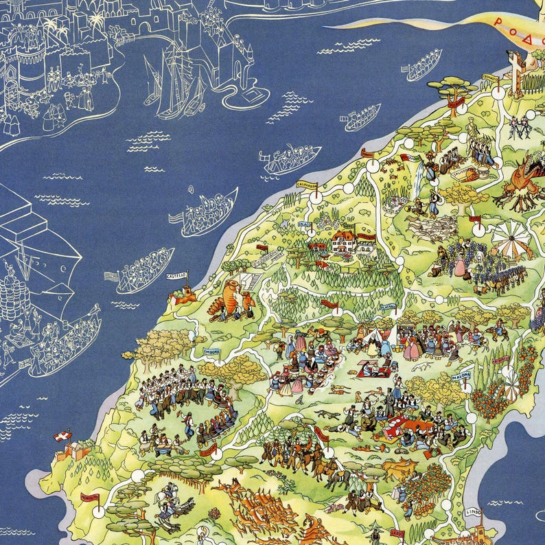 Old Map of Rhodes the Island of Roses in Greece – Digital Download ...
