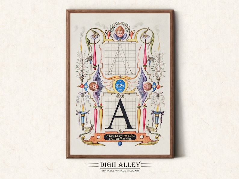Letter A Calligraphy Alphabet Printable Digital Download - Etsy