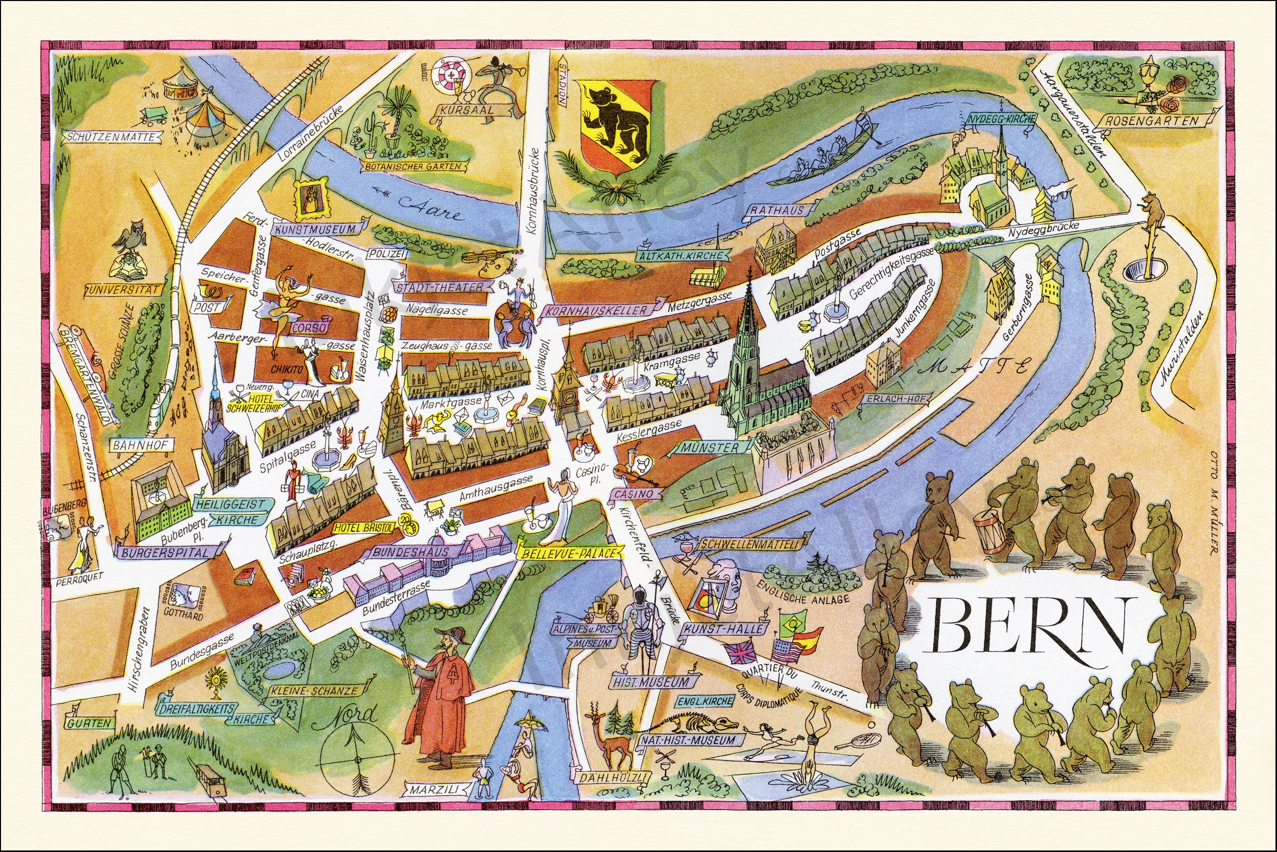 Fun Street Map of Bern in Switzerland Digital Download PRINTABLE ...
