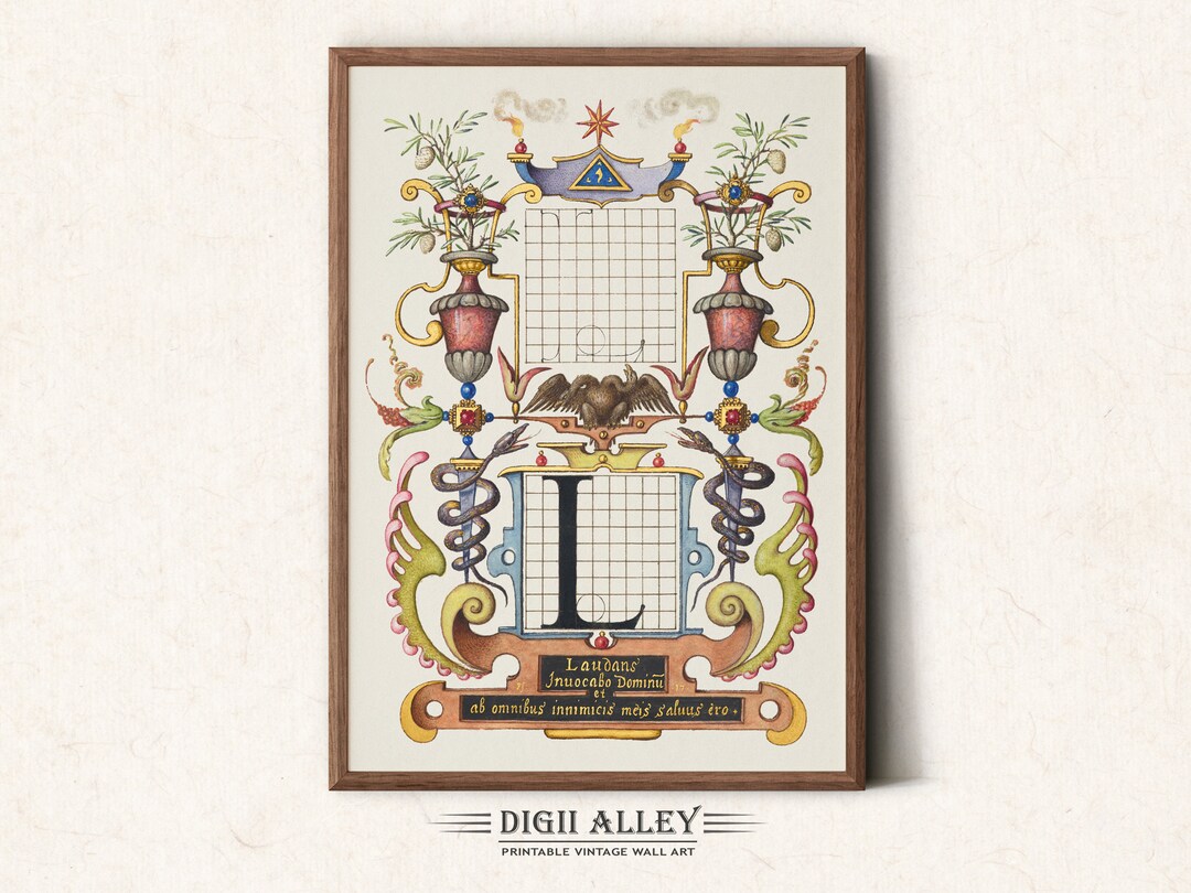 Letter L - Calligraphy Alphabet – Printable Digital Download, Vintage ...