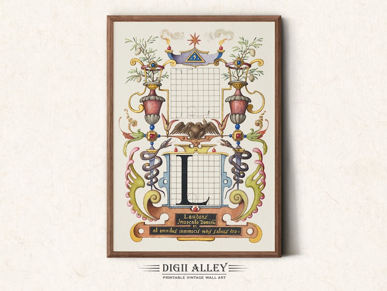 Letter L - Calligraphy Alphabet – Printable Digital Download, Vintage ...