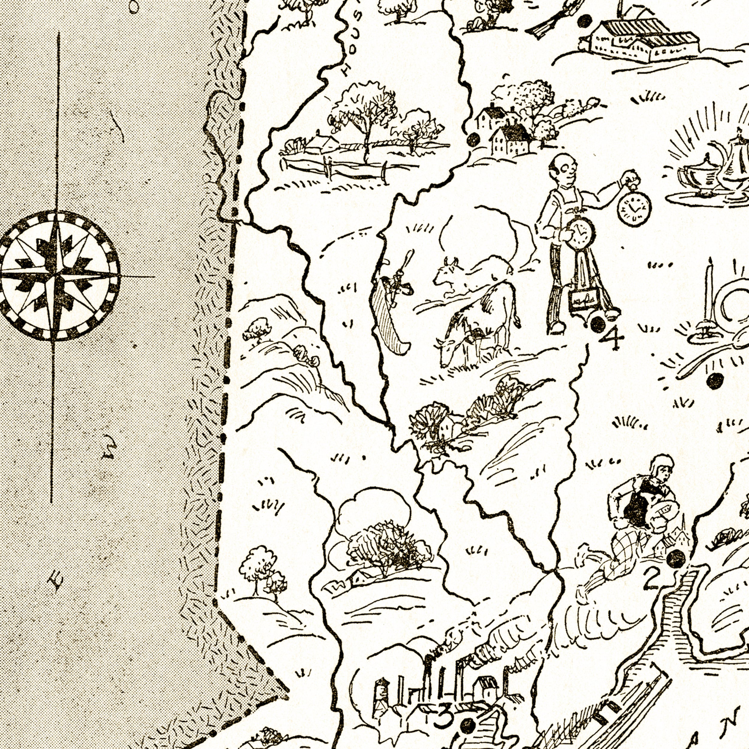 Pictorial State Map of Connecticut – Digital Download PRINTABLE Vintage ...