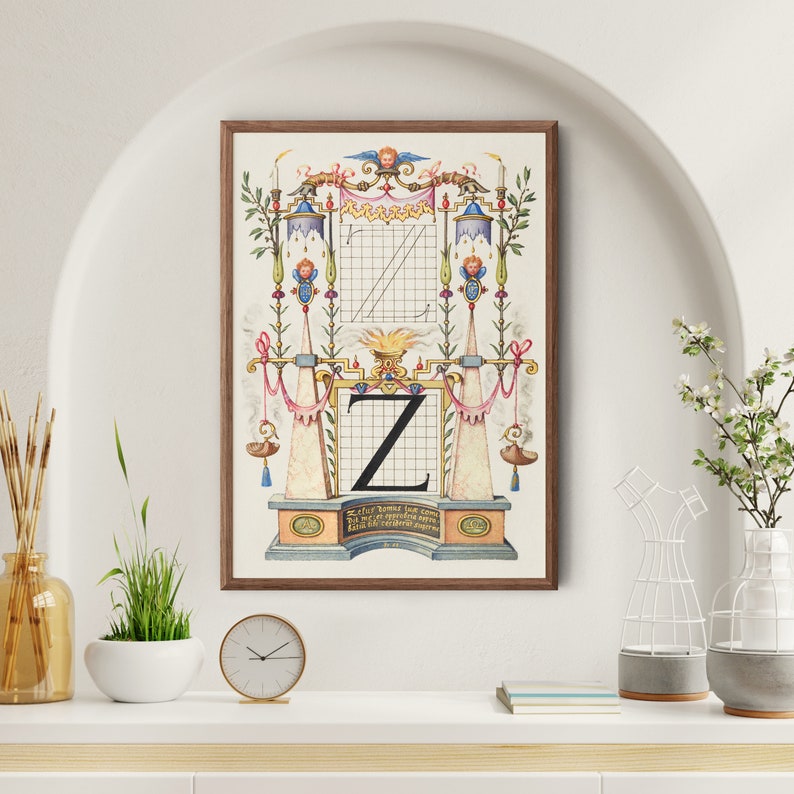 Letter Z - Calligraphy Alphabet – Printable Digital Download, Vintage ...