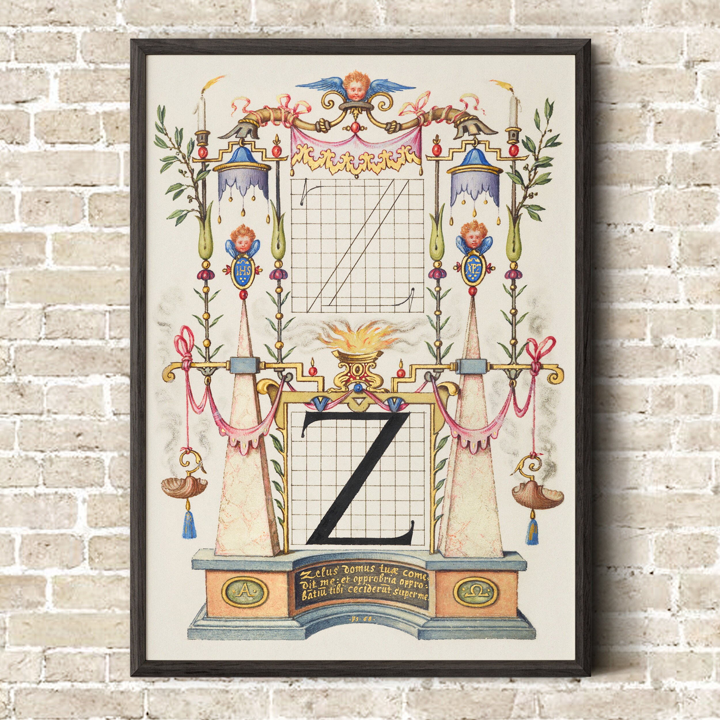 Letter Z - Calligraphy Alphabet – Printable Digital Download, Vintage ...
