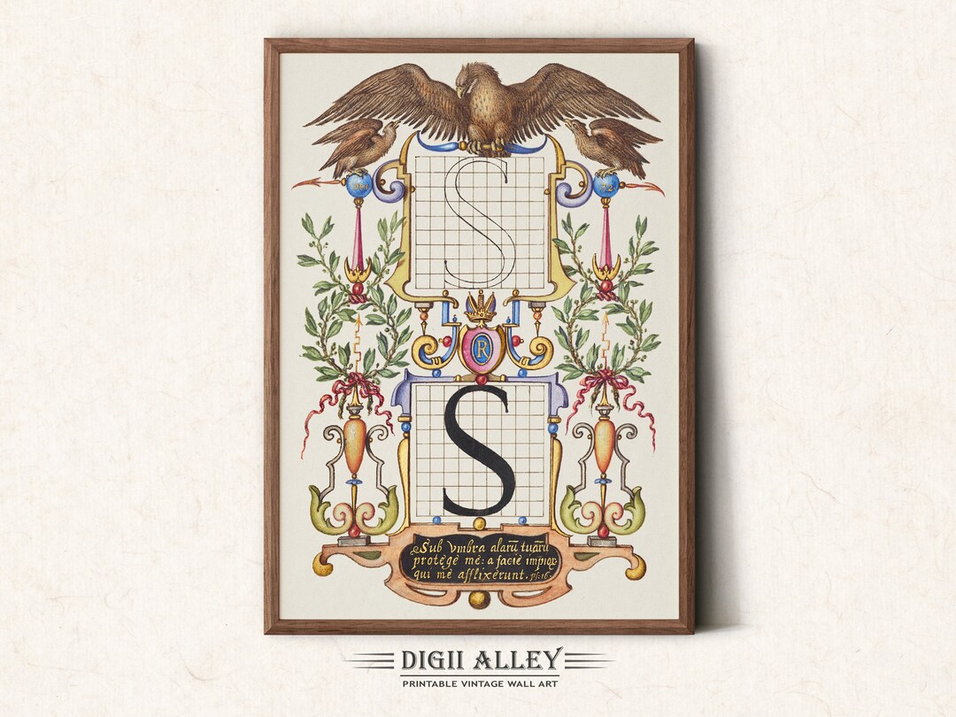 Letter S - Calligraphy Alphabet – Printable Digital Download, Vintage ...