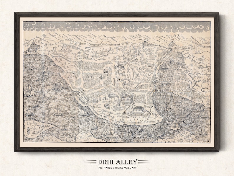 Old Map of Istanbul in Turkey Mecca – Digital Download PRINTABLE ...