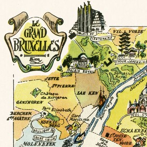 Fun Map of Le Grand Bruxelles, Belgium – Digital Download PRINTABLE ...