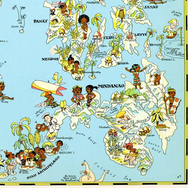 Map of Philippine Islands Digital Download PRINTABLE Fun Vintage ...