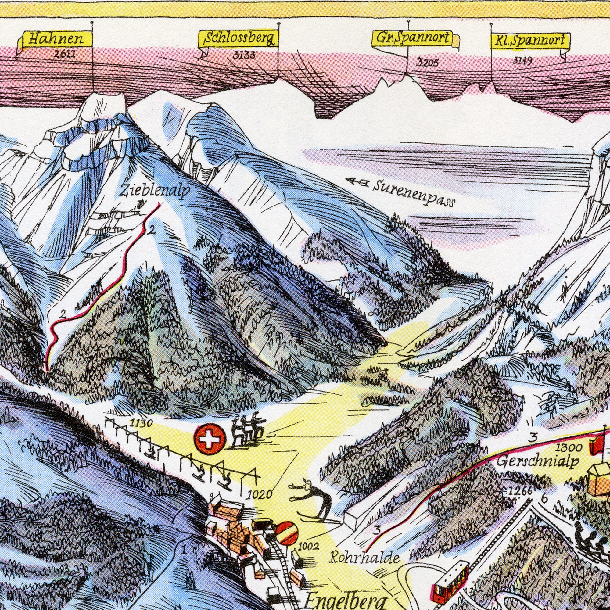 Fun Ski Trail Map of Engelberg in Switzerland – Digital Download ...