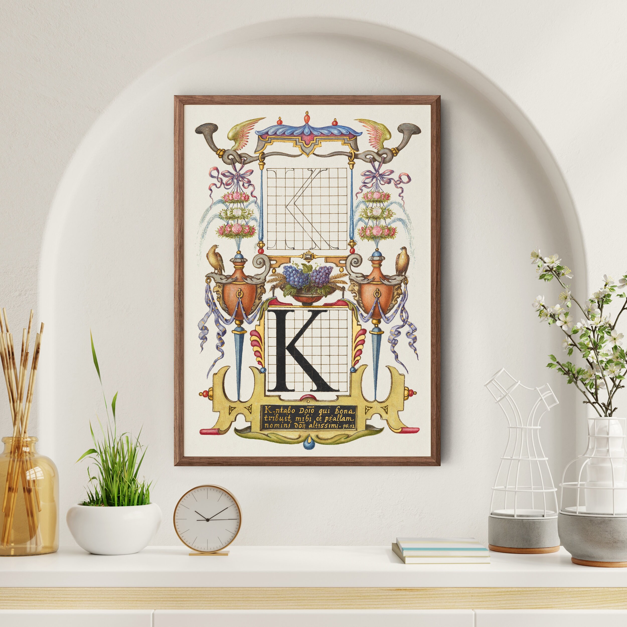 Letter K - Calligraphy Alphabet – Printable Digital Download, Vintage ...