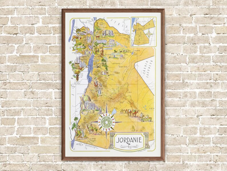 Old Map of Jordan in the Middle East – Digital Download PRINTABLE ...
