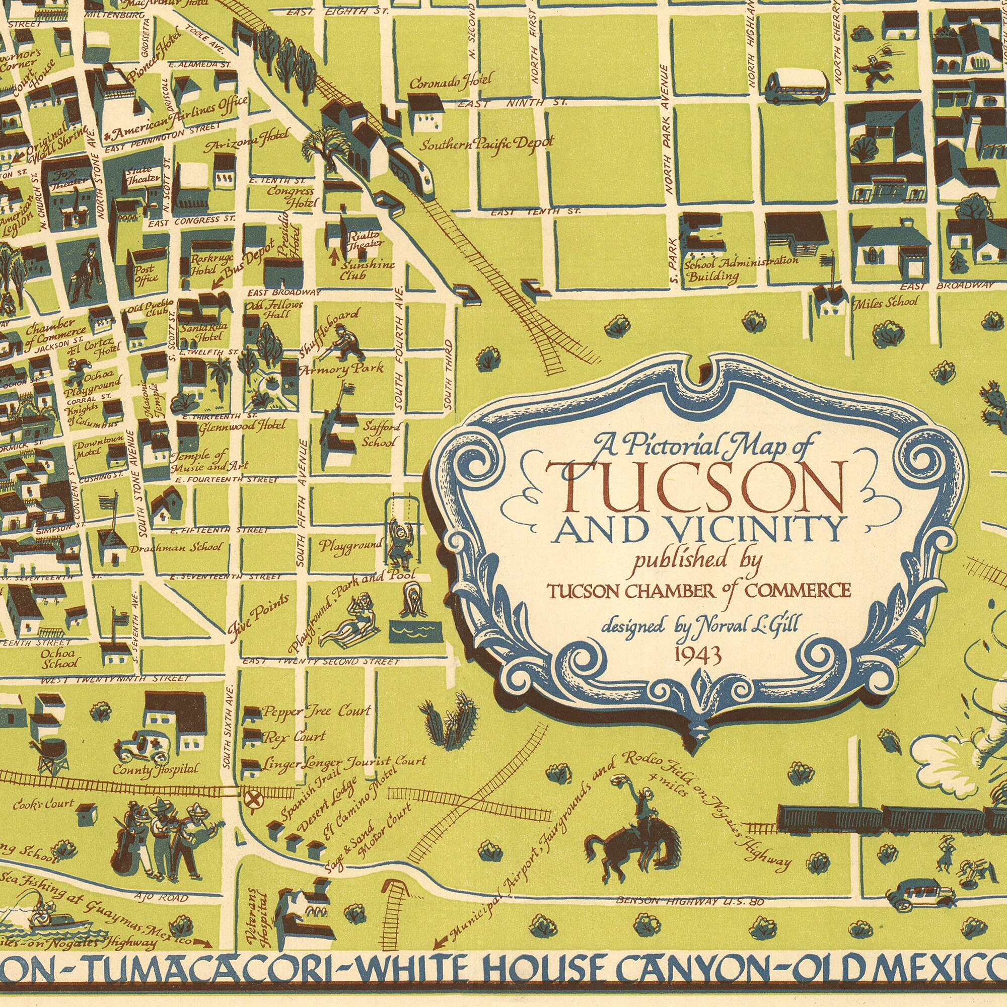 Fun Map of Tucson Arizona and Surroundings – Digital Download PRINTABLE ...