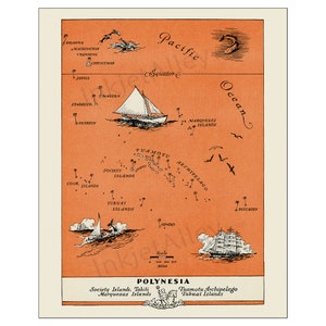 Map of Polynesia the Polynesian Islands – Digital Download PRINTABLE ...