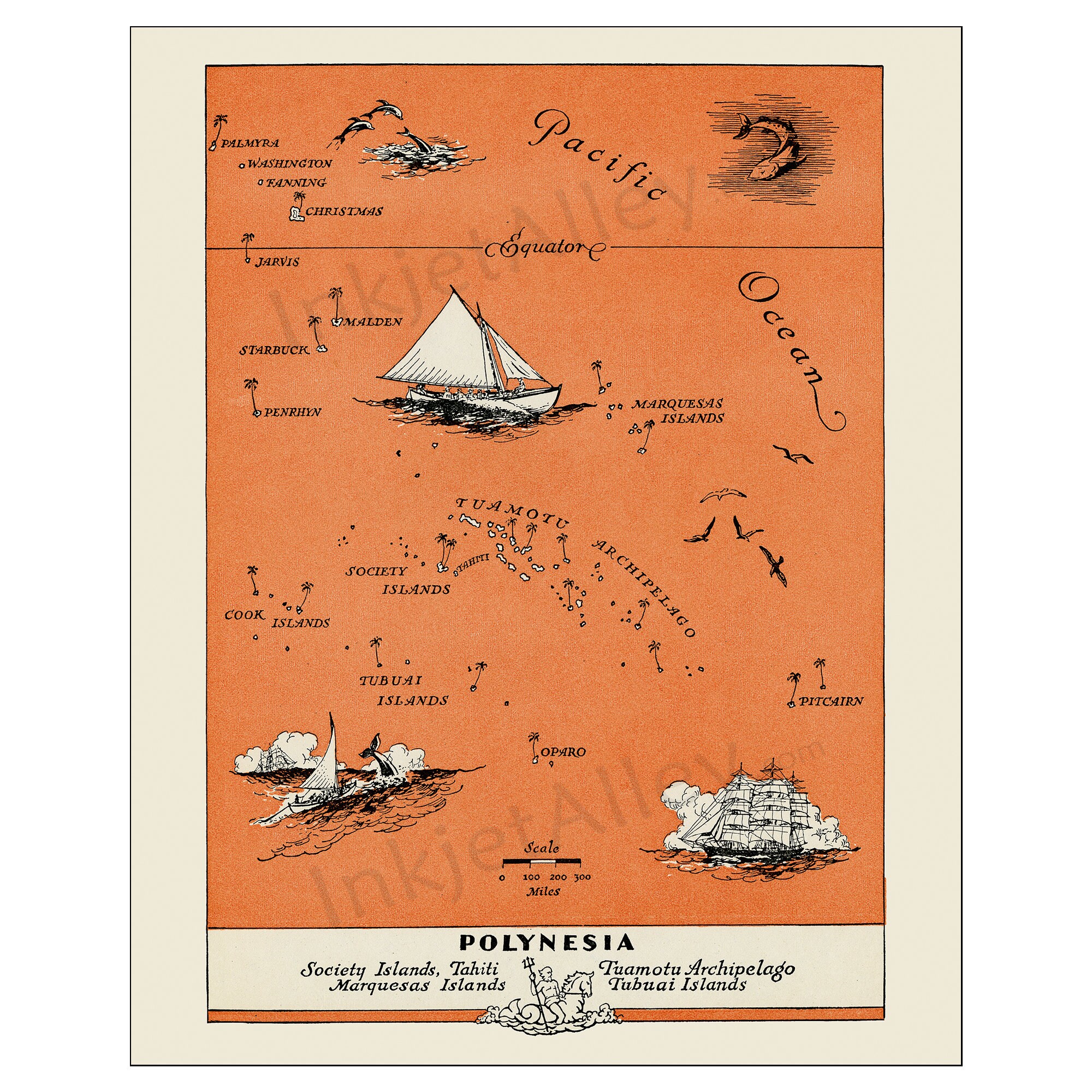 Map of Polynesia the Polynesian Islands – Digital Download PRINTABLE ...