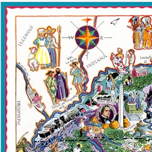 Fun State Map of Kentucky & Tennessee – Digital Download PRINTABLE ...
