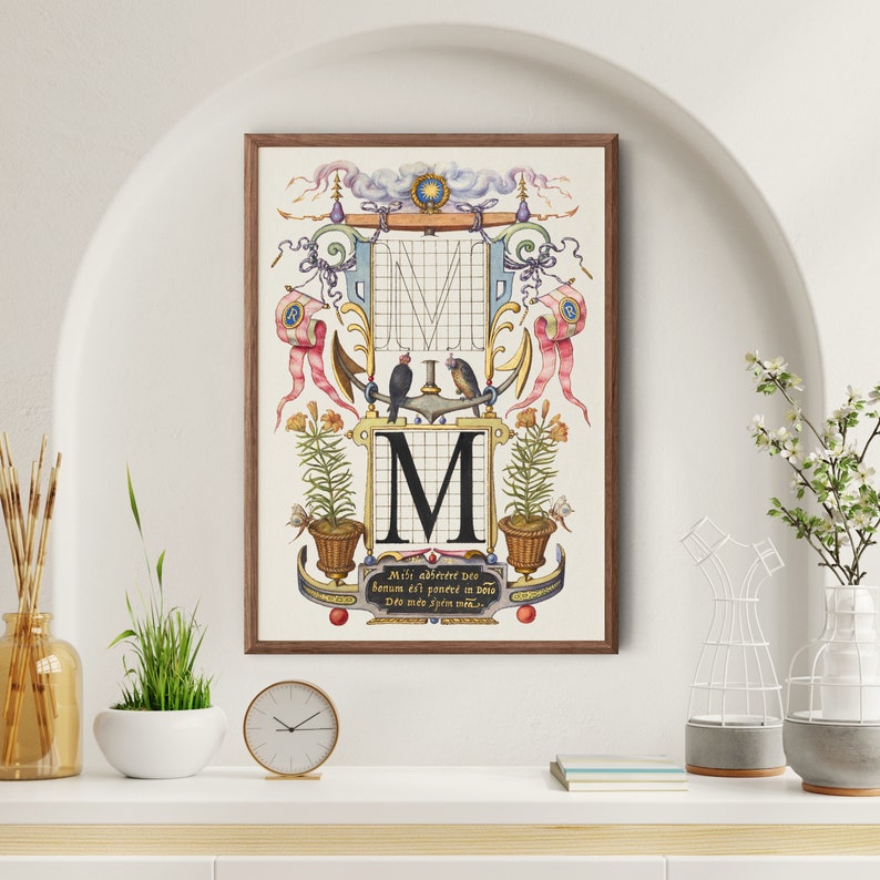Letter M - Calligraphy Alphabet – Printable Digital Download, Vintage ...