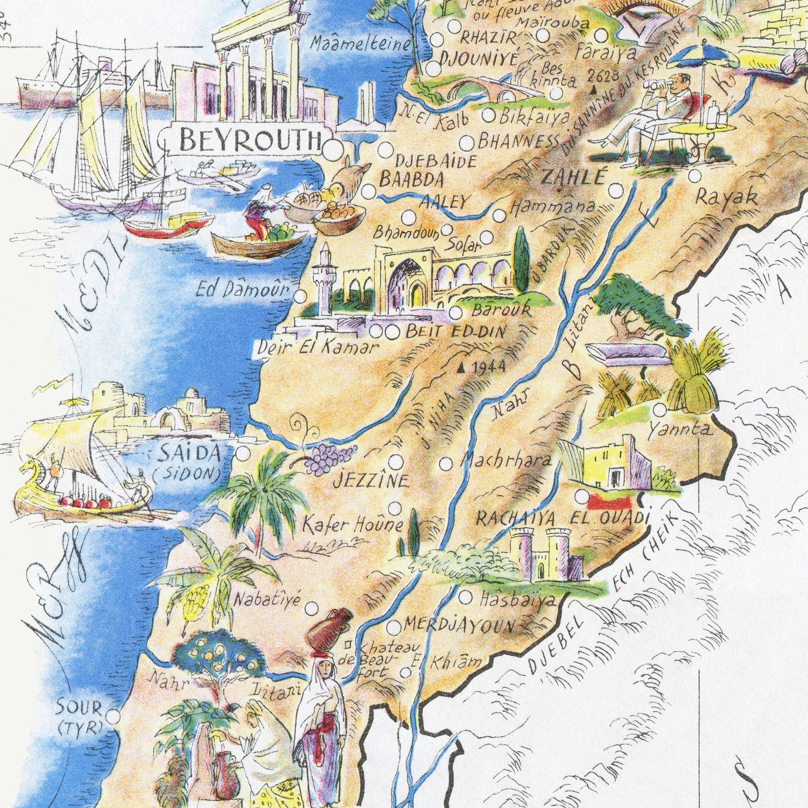 Old Map of Lebanon in the Middle East – Digital Download PRINTABLE ...