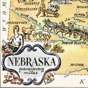 Fun State Map of Nebraska – Digital Download PRINTABLE Vintage ...