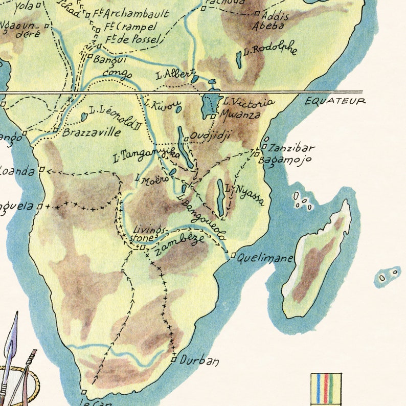 Fun Map of Old Explorer Routes in Africa – Digital Download PRINTABLE ...