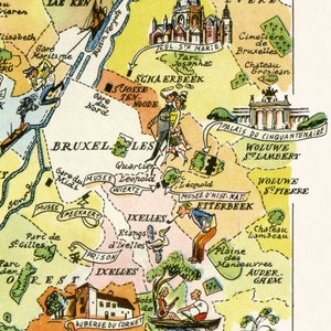 Fun Map of Le Grand Bruxelles, Belgium – Digital Download PRINTABLE ...