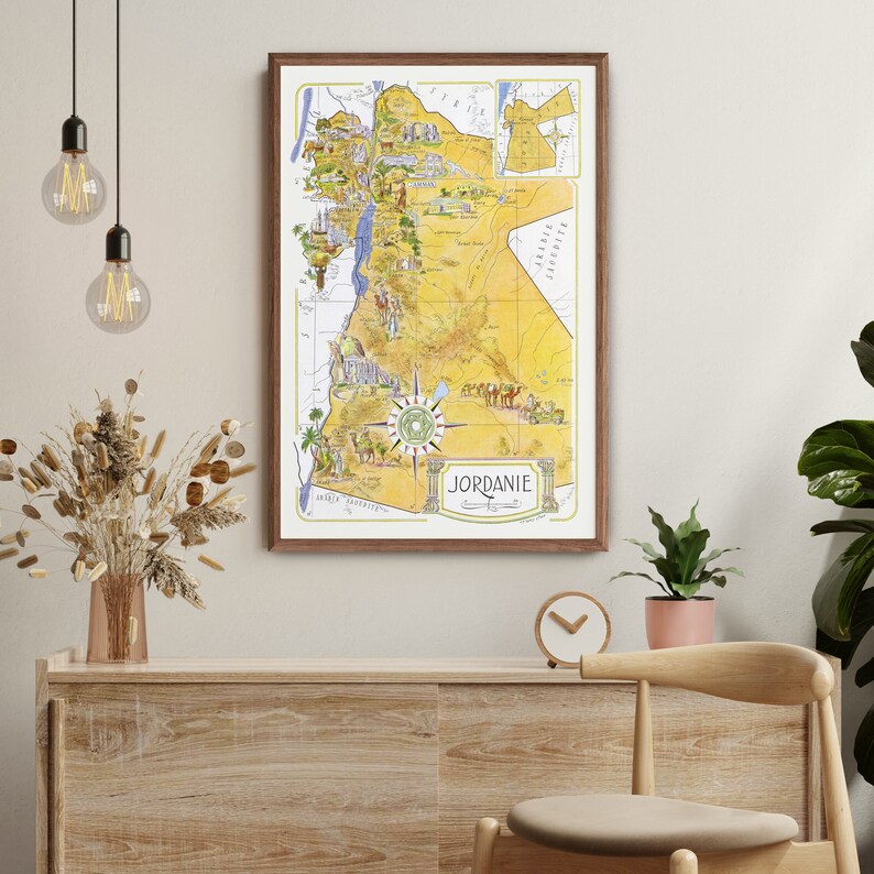 Old Map of Jordan in the Middle East – Digital Download PRINTABLE ...