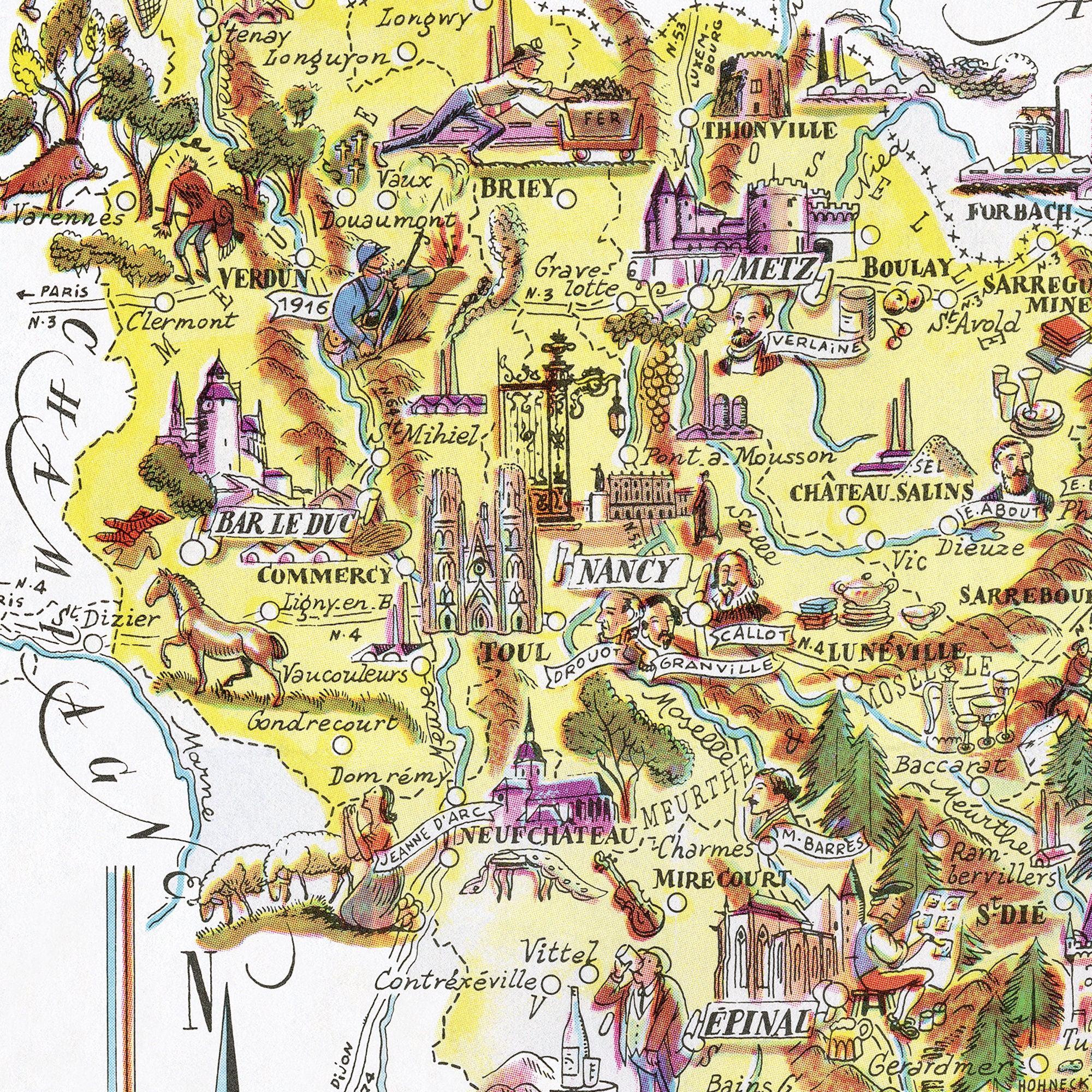 Fun Map of Alsace a French Province, France – Digital Download ...