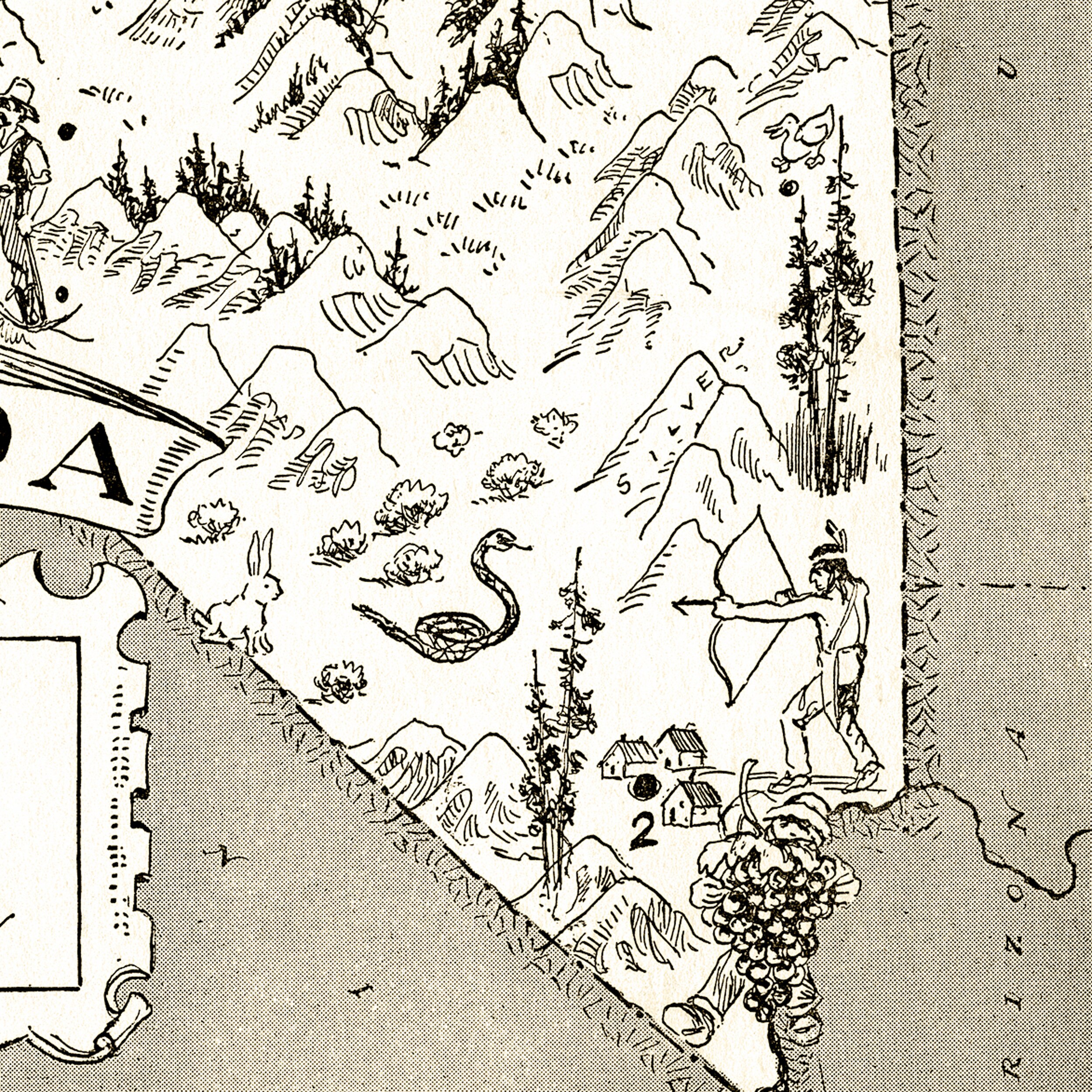 Pictorial State Map of Nevada Digital Download PRINTABLE Vintage Fun ...