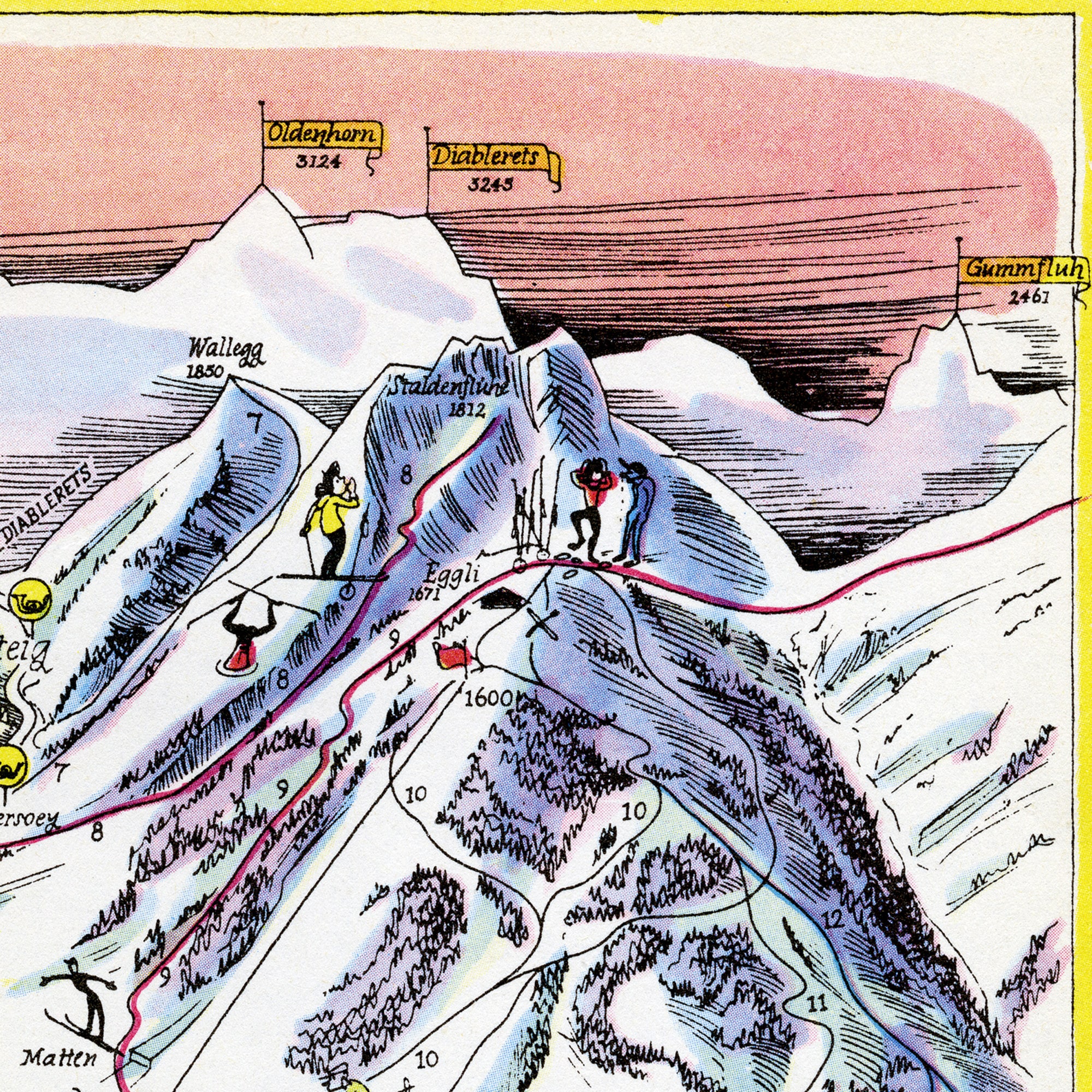 Fun Ski Trail Map of Gstaad in Switzerland – Digital Download PRINTABLE ...