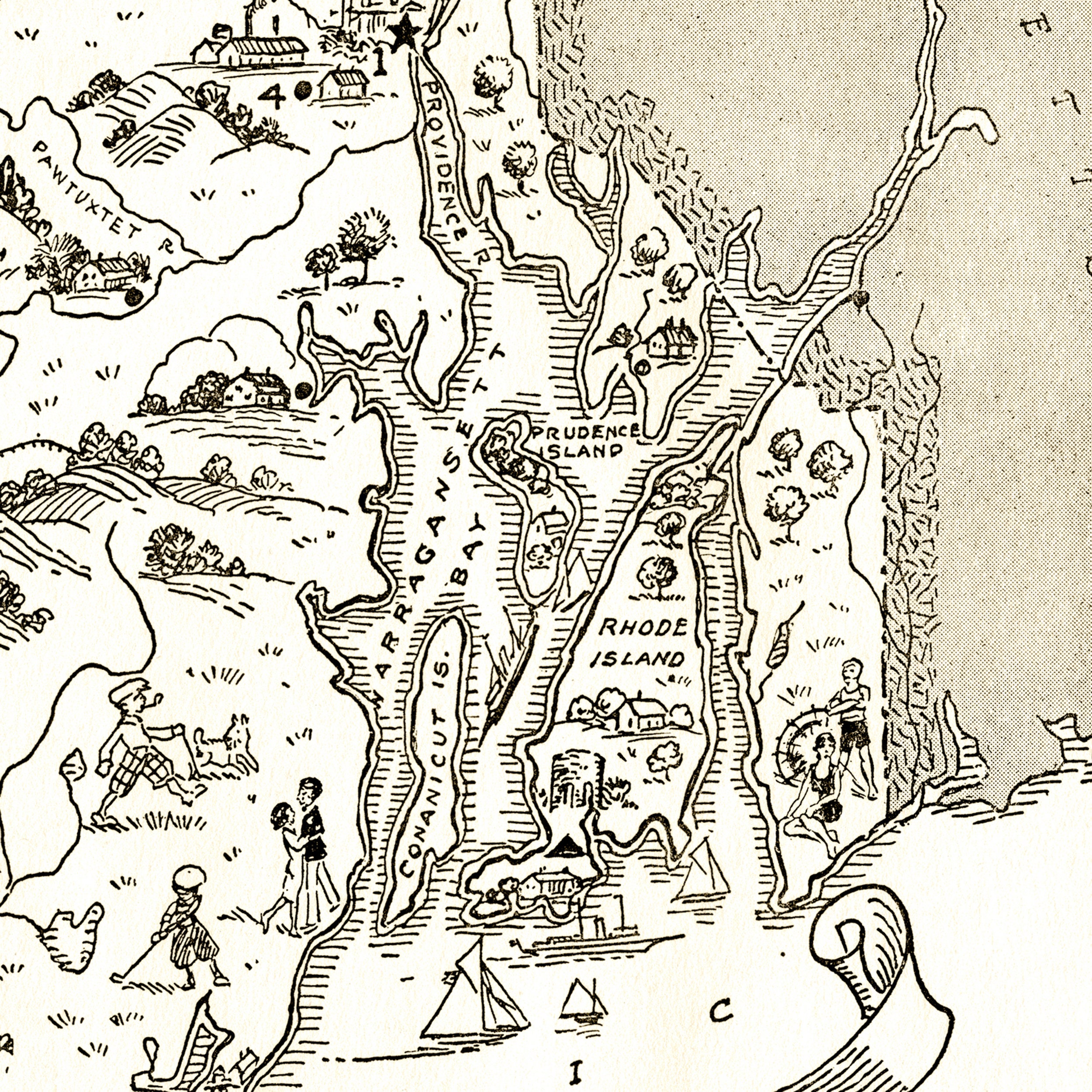 Pictorial State Map of Rhode Island – Digital Download PRINTABLE ...